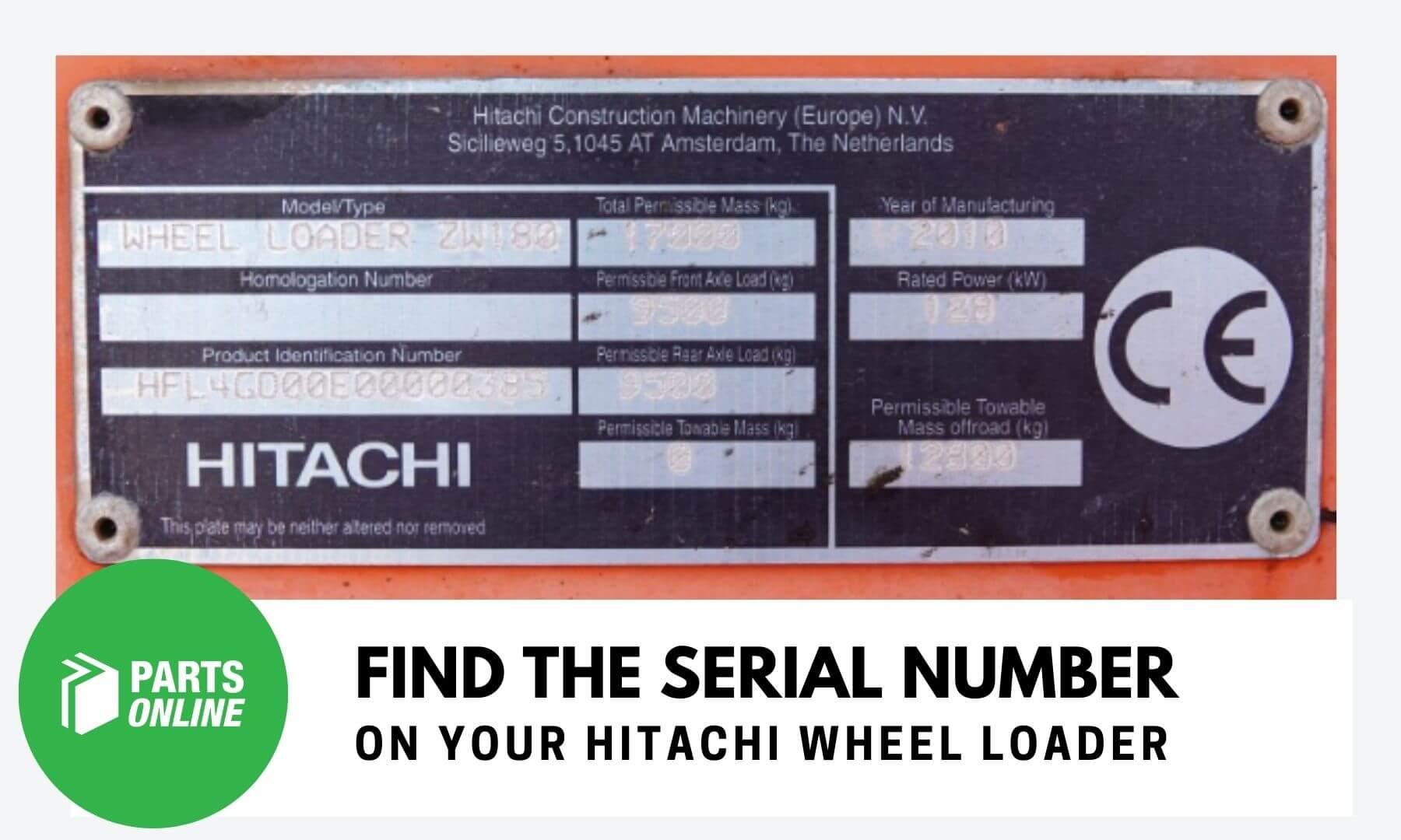 Find The Serial Number On Your Hitachi Wheel Loader
